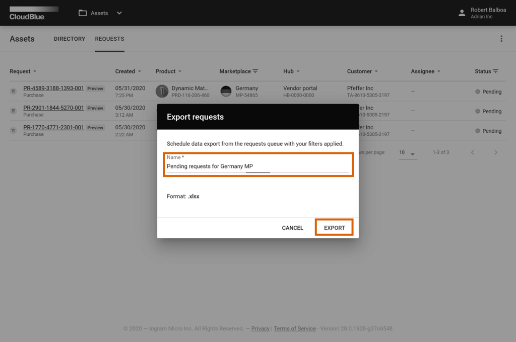 Reports - CloudBlue Connect