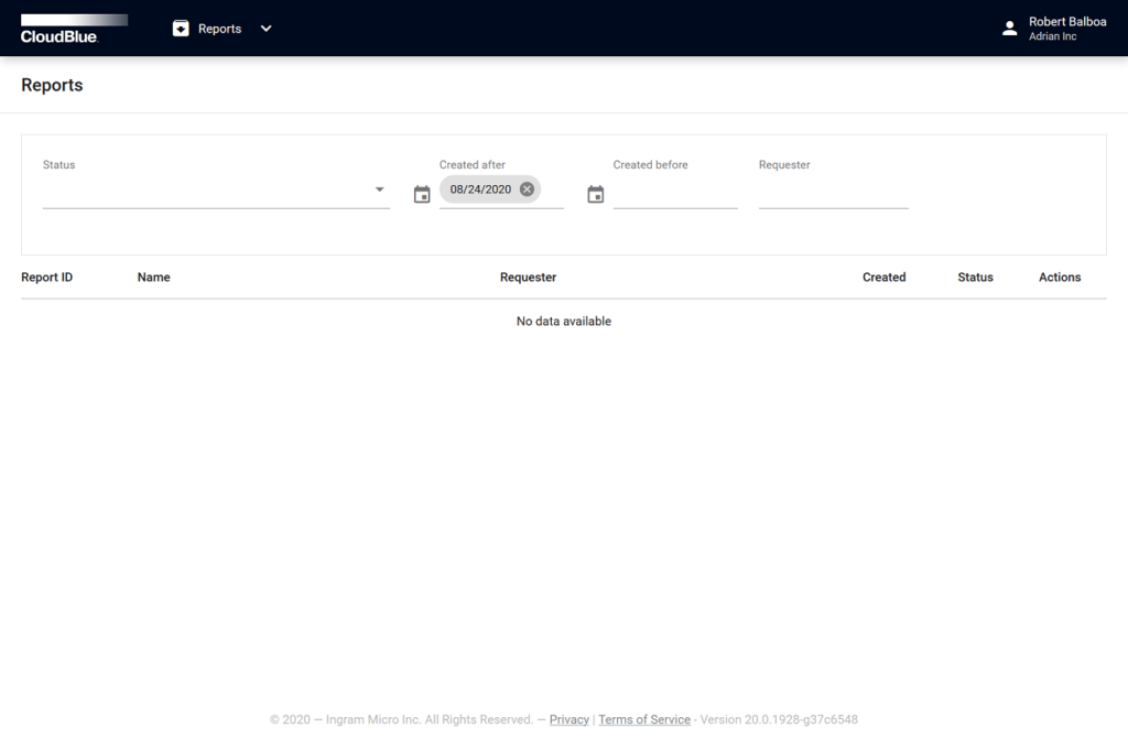 Reports - CloudBlue Connect