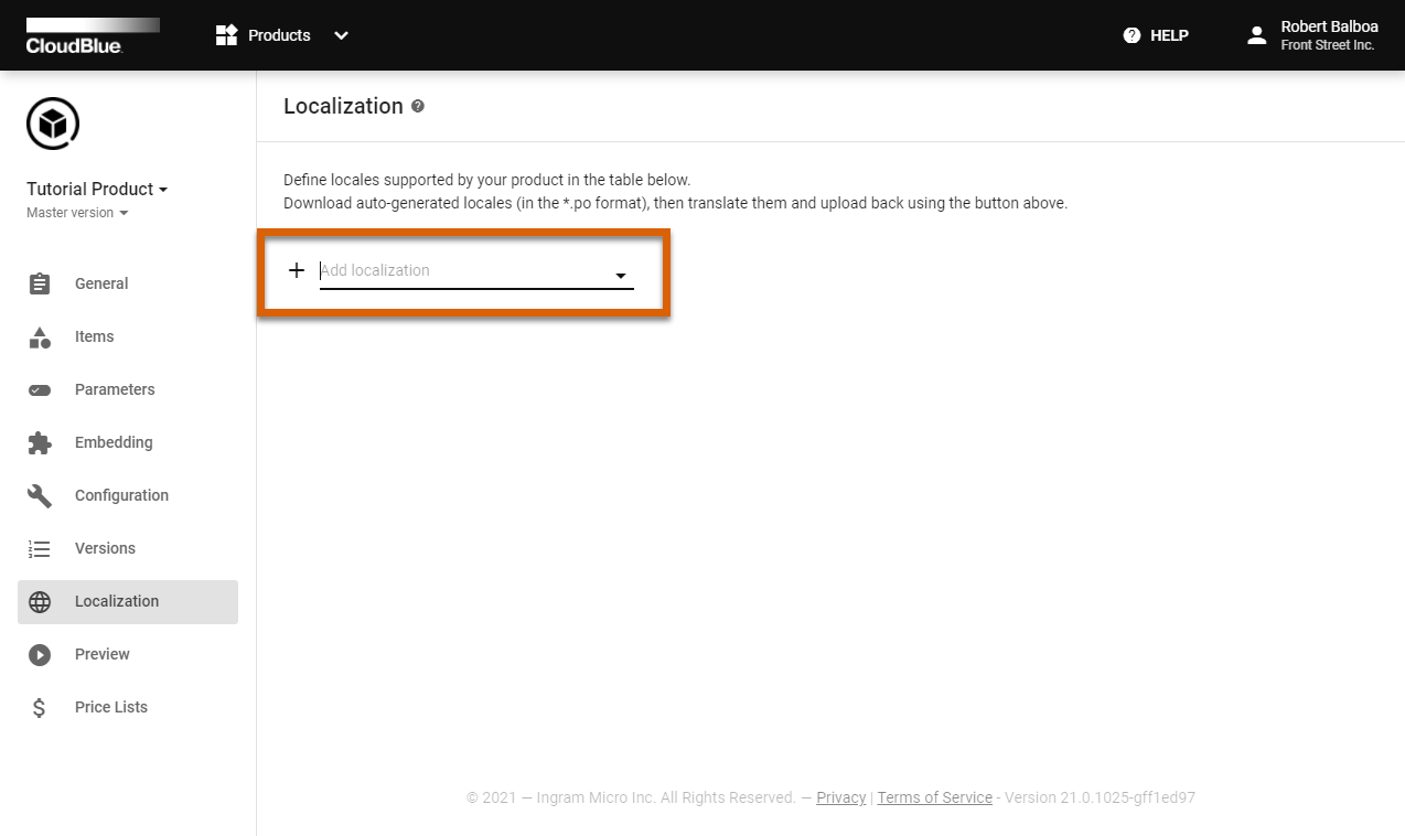 Localization - CloudBlue Connect