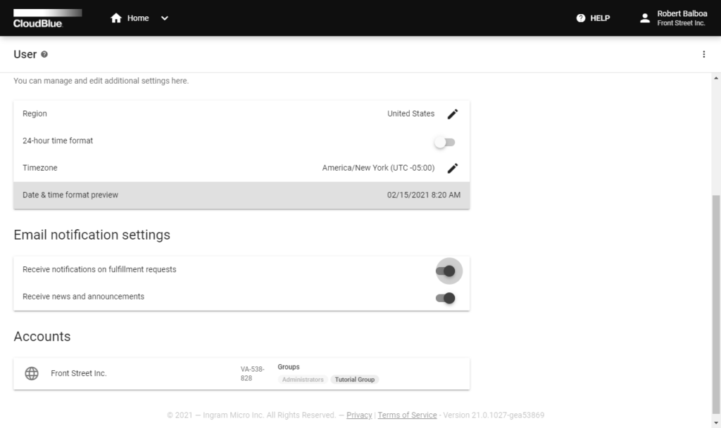 Account - CloudBlue Connect
