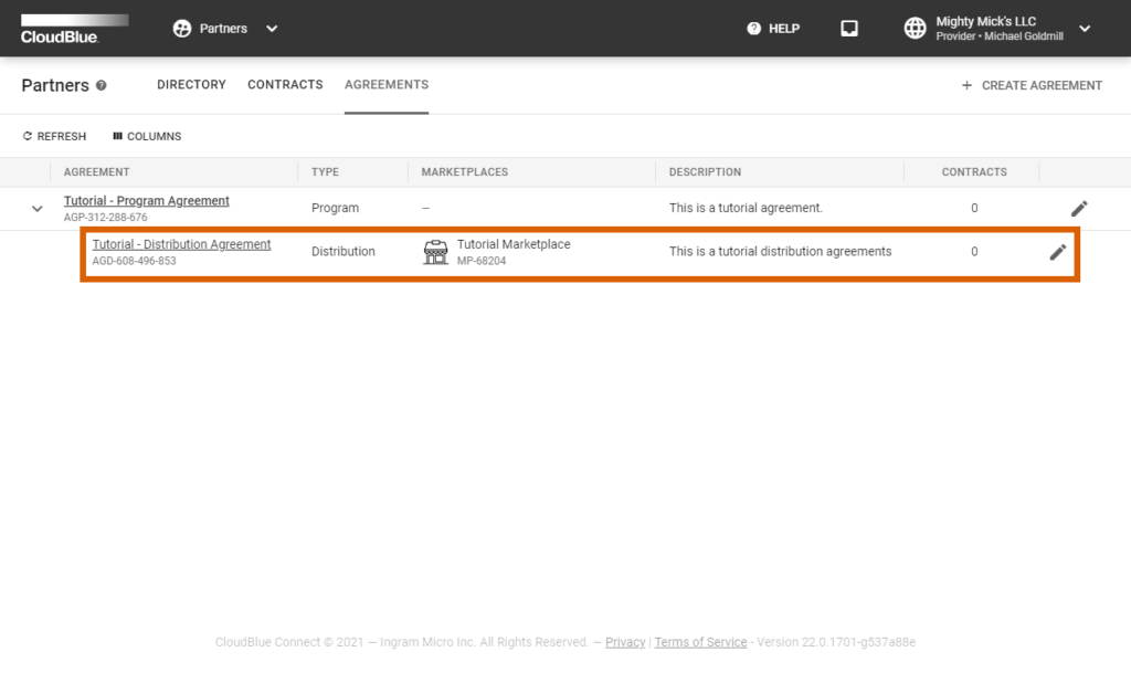 Distribution Agreements - CloudBlue Connect