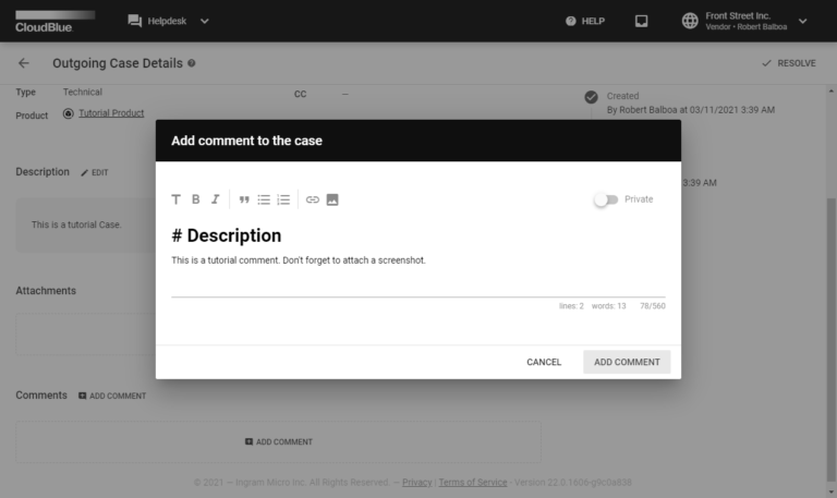 Helpdesk Interface - CloudBlue Connect