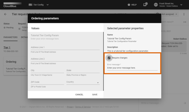 Tier Config Interface - CloudBlue Connect