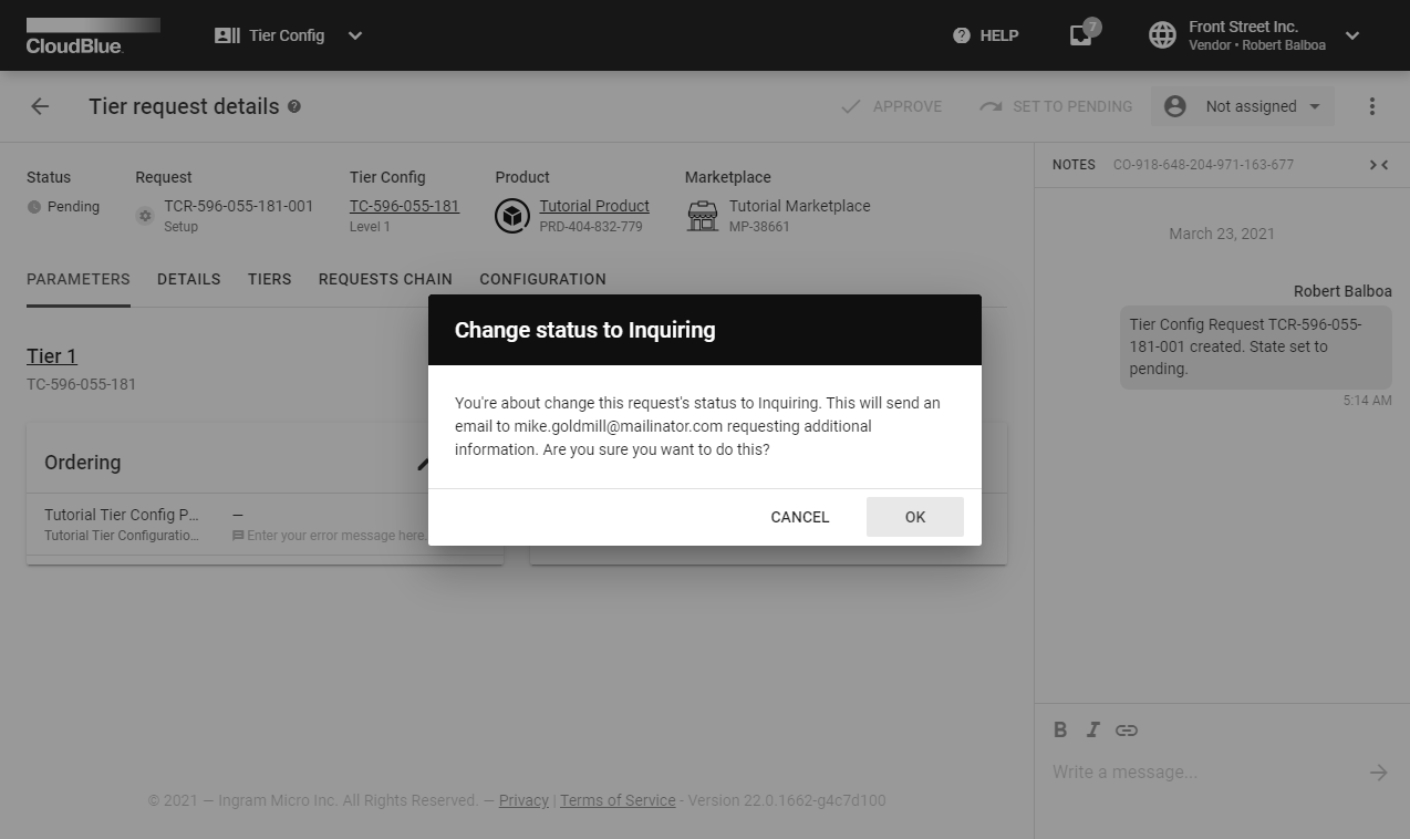 Tier Config Interface - CloudBlue Connect