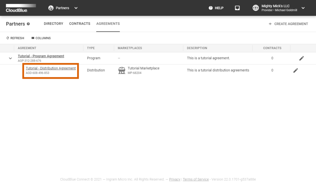 Distribution Agreements - CloudBlue Connect