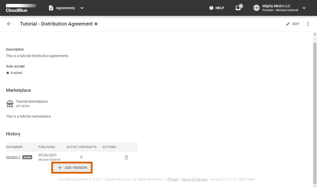 Distribution Agreements - CloudBlue Connect