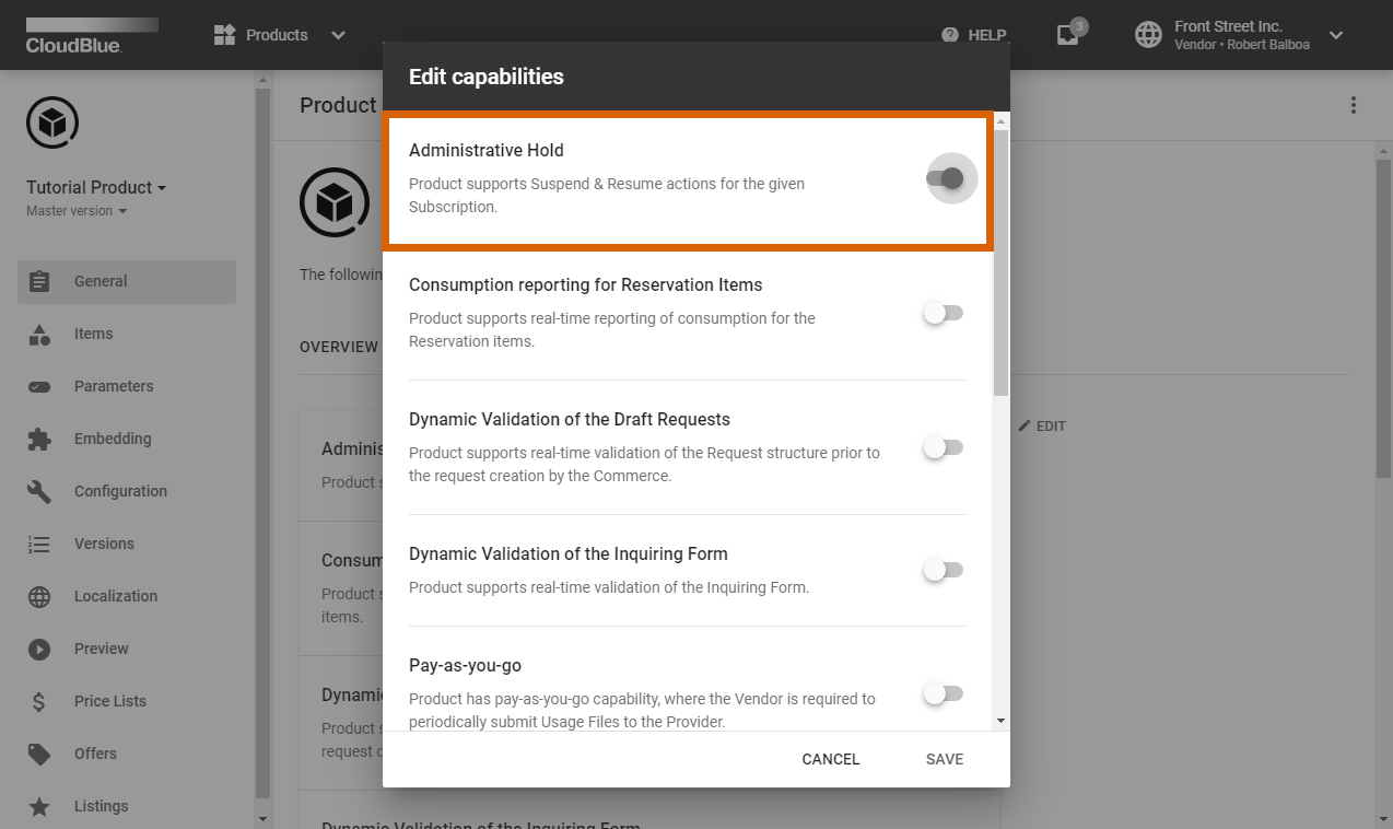 Subscription Suspension - CloudBlue Connect