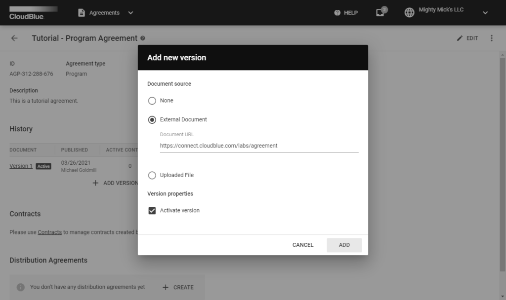 Program Agreements - CloudBlue Connect