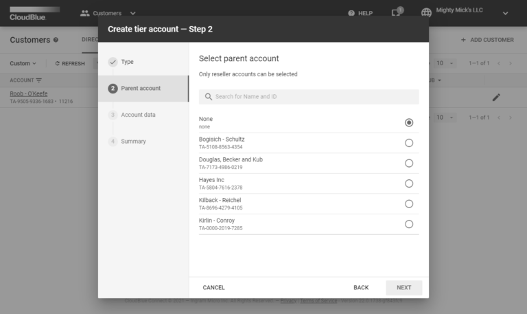Customers Interface - CloudBlue Connect