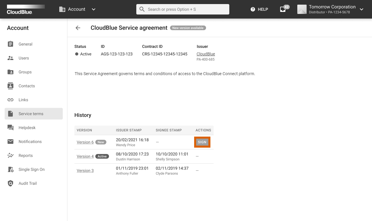 Service Terms - CloudBlue Connect