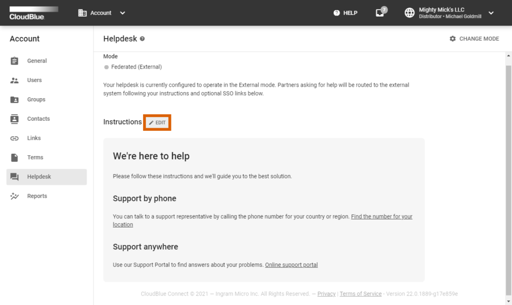 Helpdesk - CloudBlue Connect