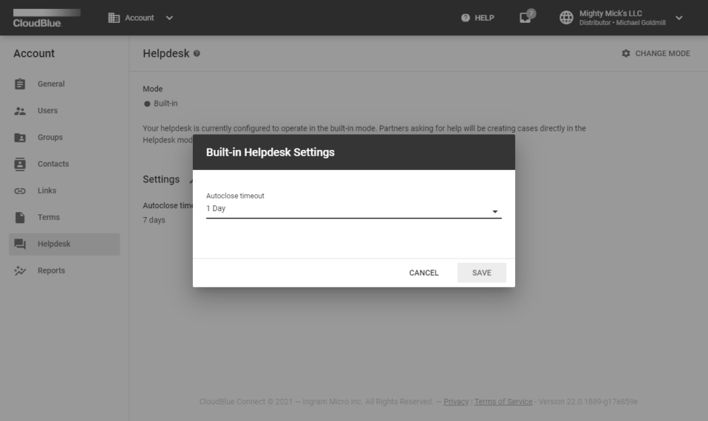 Helpdesk - CloudBlue Connect