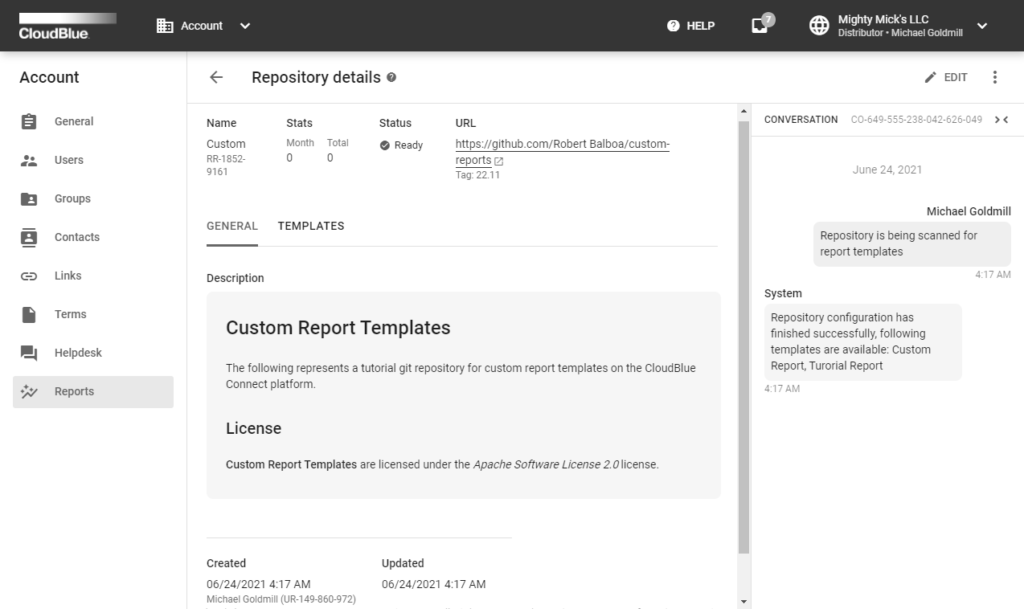 Reports - CloudBlue Connect