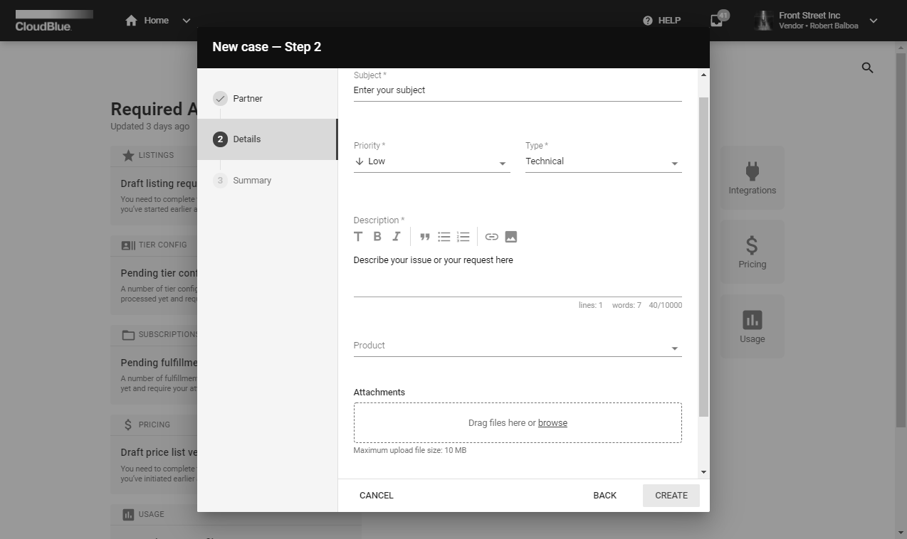 Contact Support - CloudBlue Connect