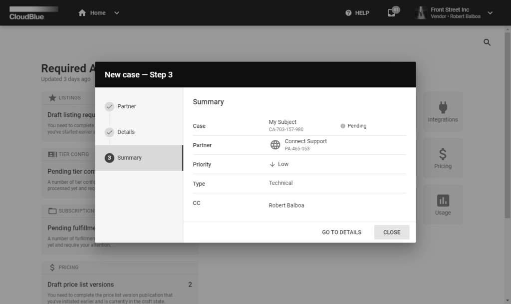 Contact Support - CloudBlue Connect