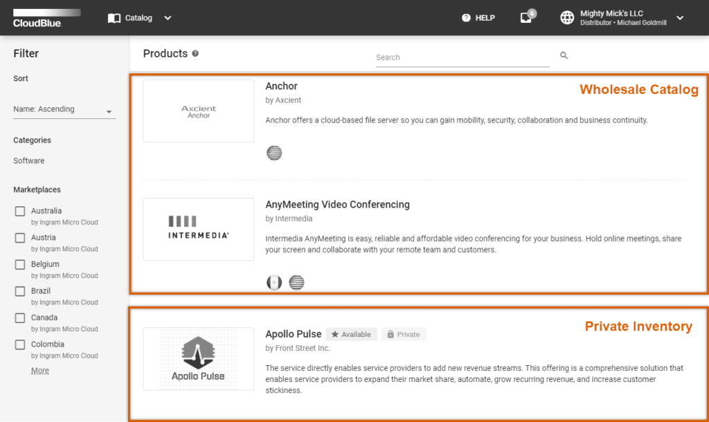 Catalog - CloudBlue Connect