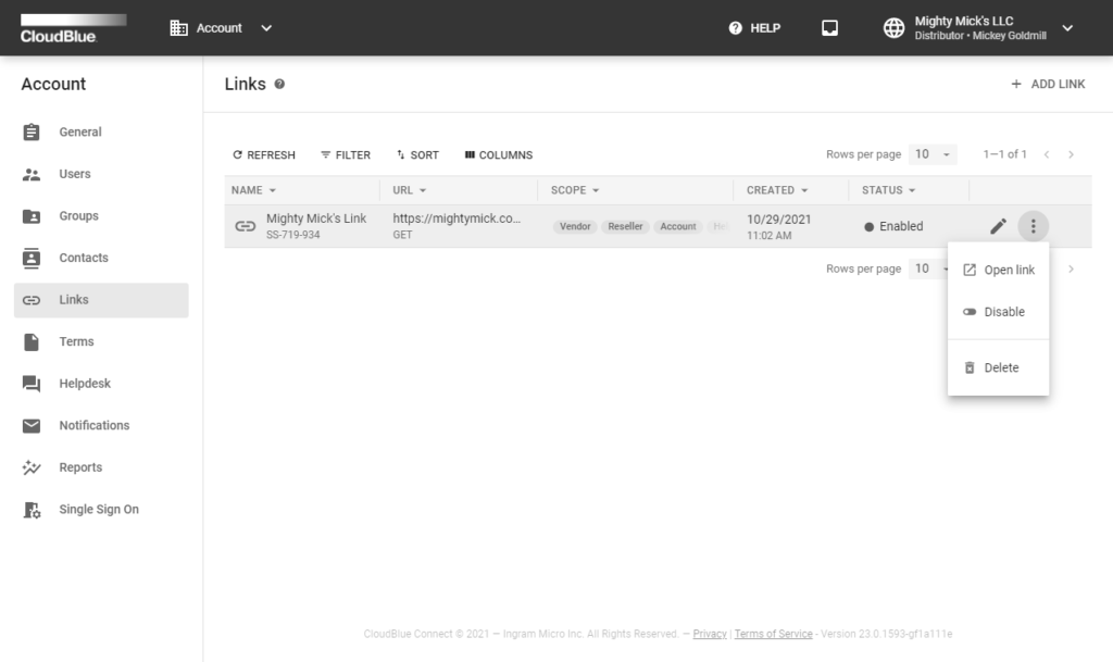 Links - CloudBlue Connect