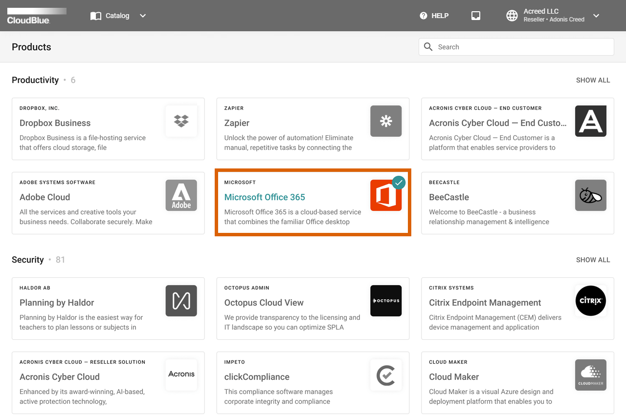 Catalog Interface - CloudBlue Connect
