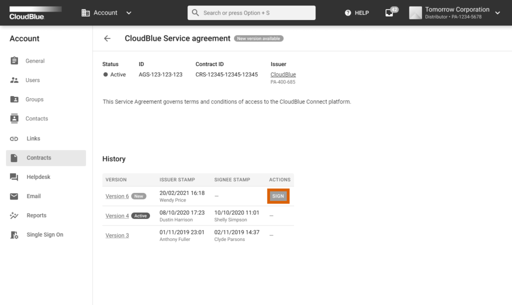 Contracts - CloudBlue Connect