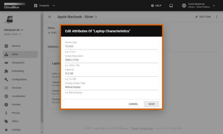 Item Taxonomy - CloudBlue Connect
