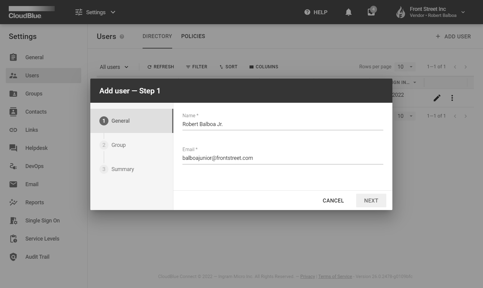 Users - CloudBlue Connect