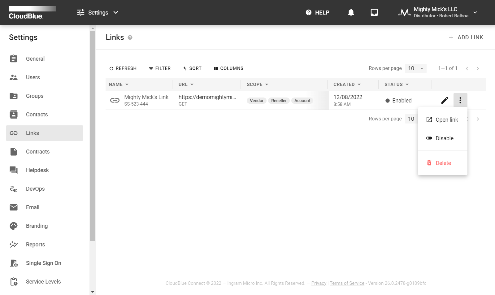 Links - CloudBlue Connect