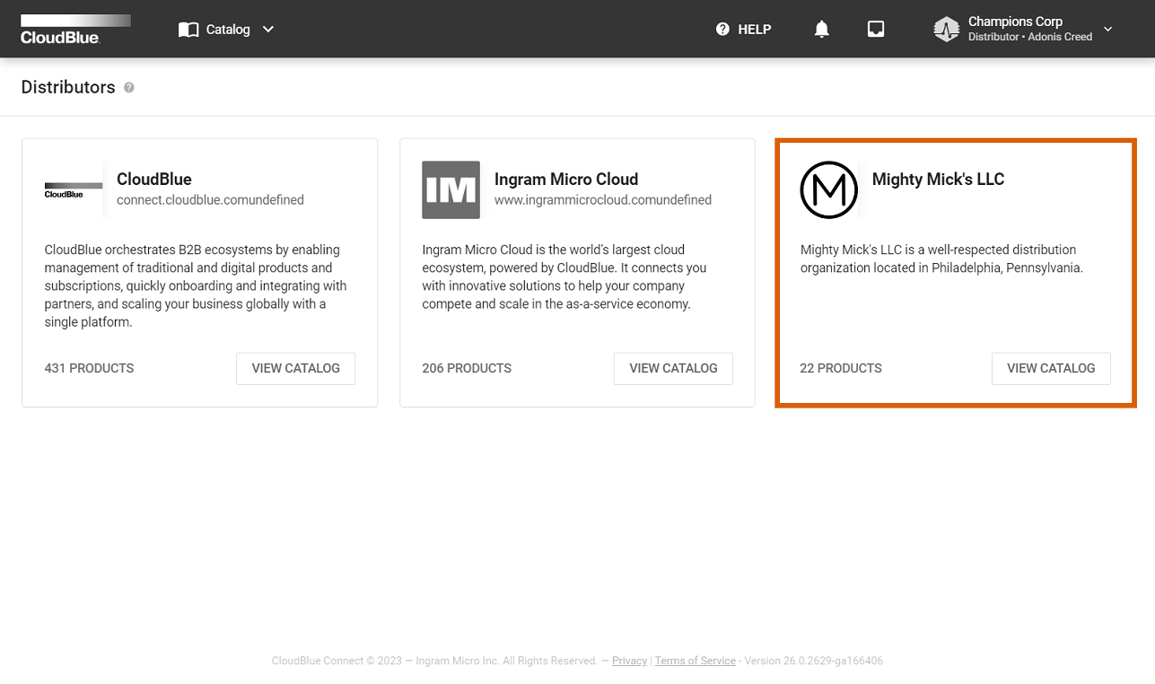Catalog Interface - CloudBlue Connect